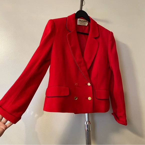 jaeger | Jackets & Coats | Jaeger Red Wool Blazer | Poshmark